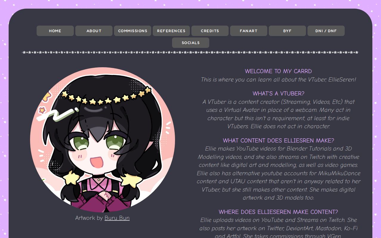 EllieSeren's VTuber Carrd